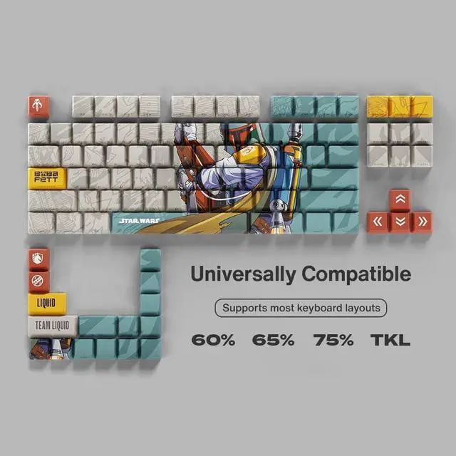 Team Liquid Star Wars Boba Fett PBT Dye Sub Keycaps for Mechanical ...