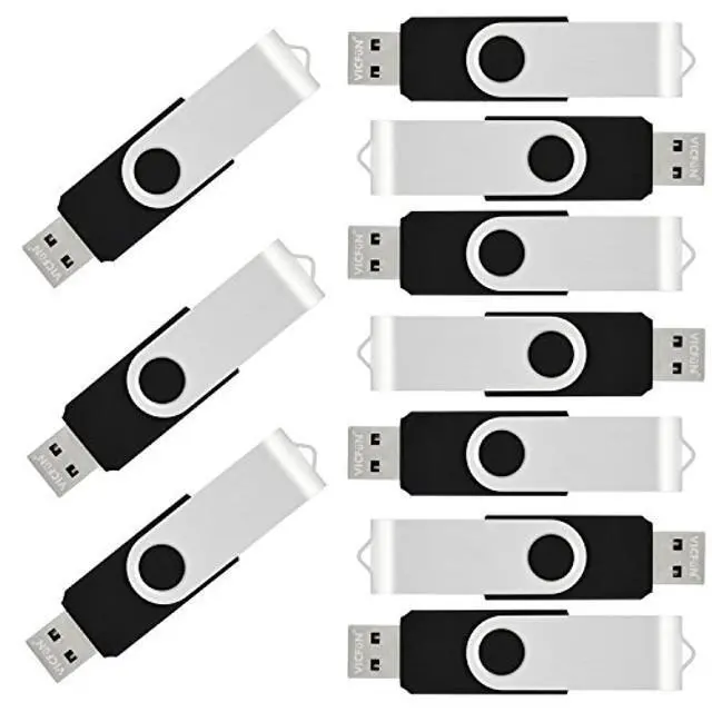 VICFUN 10 Pack 4GB USB Flash Drives 4GB USB Memory Sticks USB 2.0-Black ...