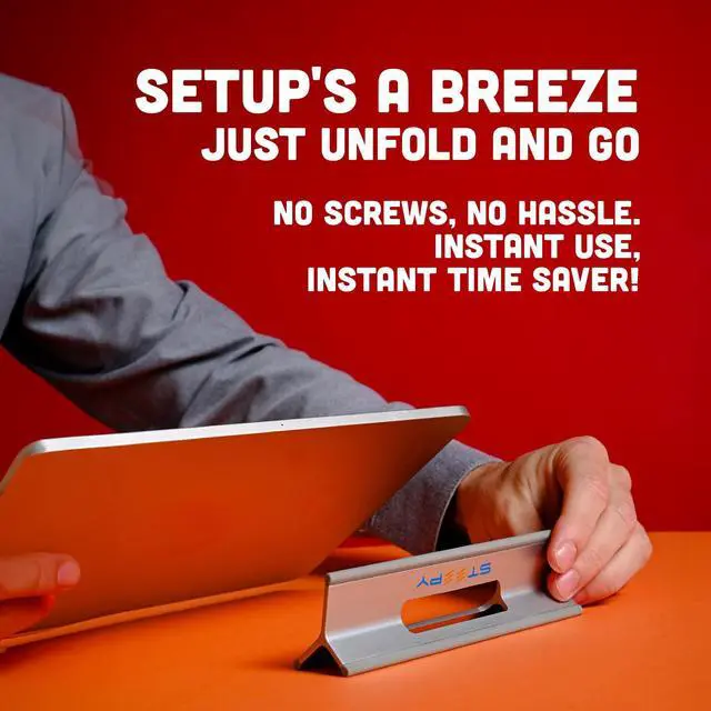 Steepy Portable Laptop Stand for Desk Adjustable Height, & Portable ...