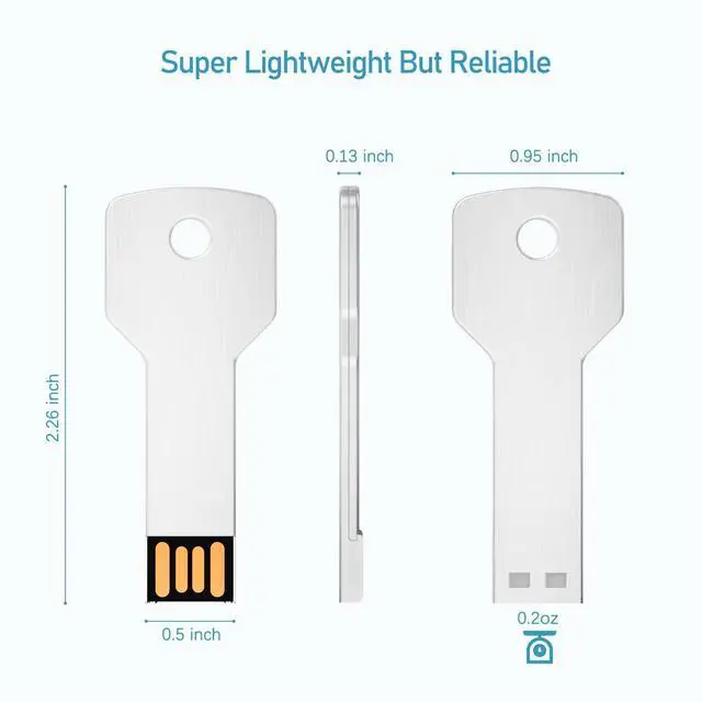 KOOTION 64GB USB Key Flash Drive 3 Pack Metal Shaped Memory Stick (3 ...