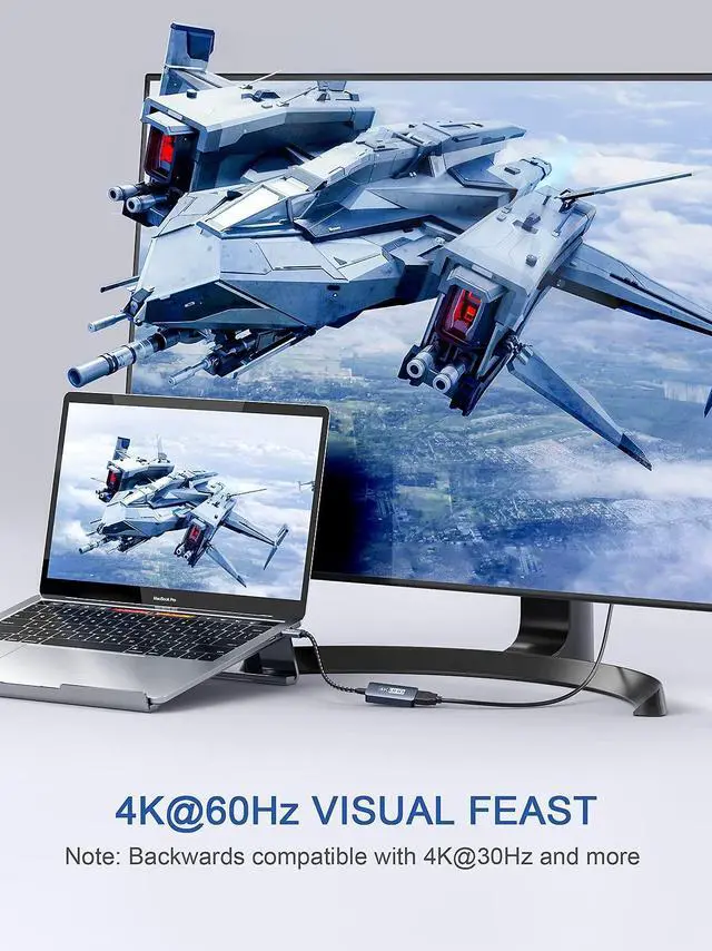 dockteck USB C to HDMI Adapter 4K 60Hz Cable, Type-C to HDMI Adapter ...