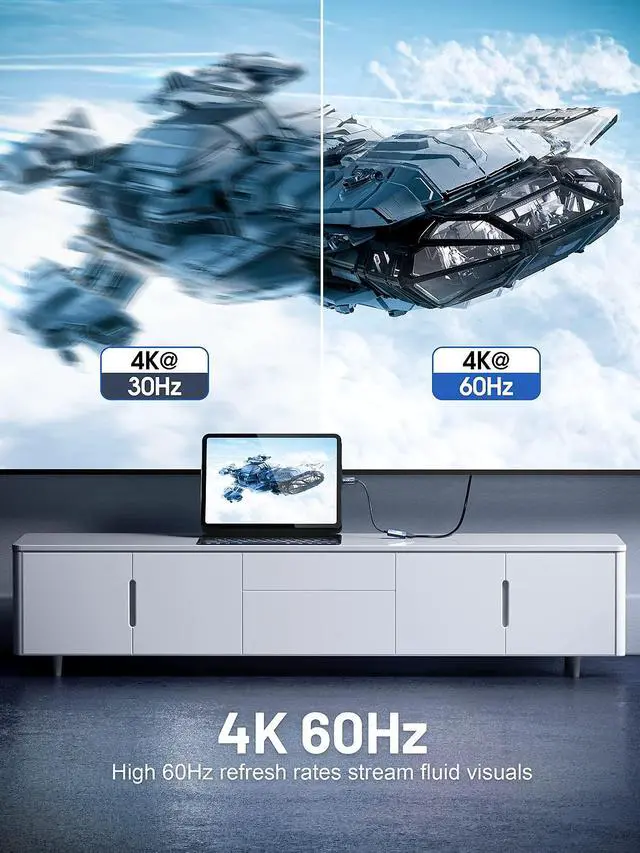 dockteck USB C to HDMI Adapter 4K 60Hz Cable, Type-C to HDMI Adapter ...