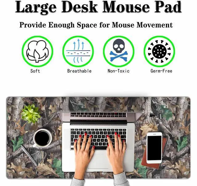Y YIHANGBEST Woodland Camouflage Mouse Pad Desk Mat Tree Branch and ...