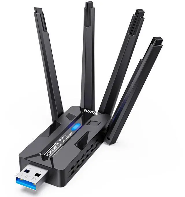 USB WiFi Adapter for PC ^^ WiFi Dongle 1800Mbps Max Speed, 4 High-Gain ...