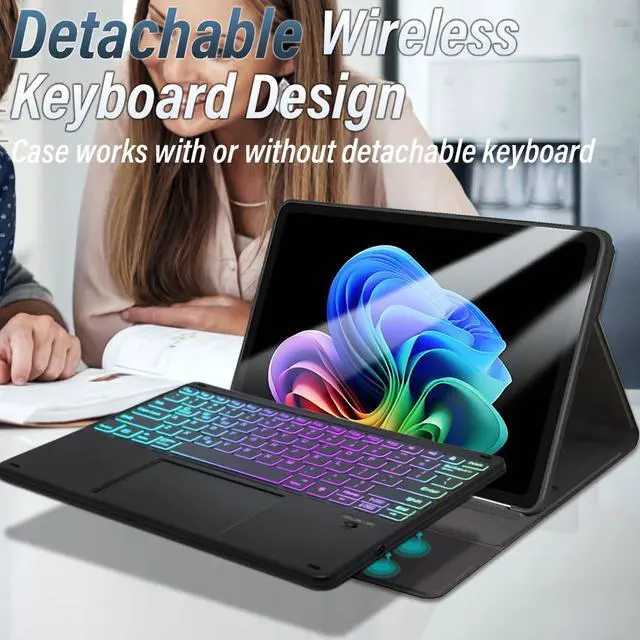 HSIAOZ Touchpad Backlit Keyboard Case for Microsoft Surface Pro 12 Inch ...