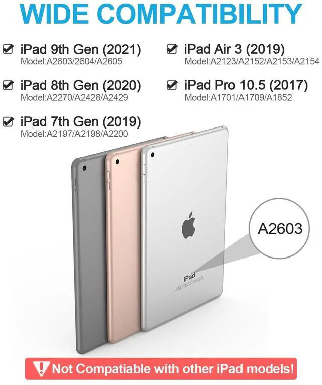 Keyboard Case for iPad 9/8/7th Gen, 10.2 inch, Detachable Bluetooth ...