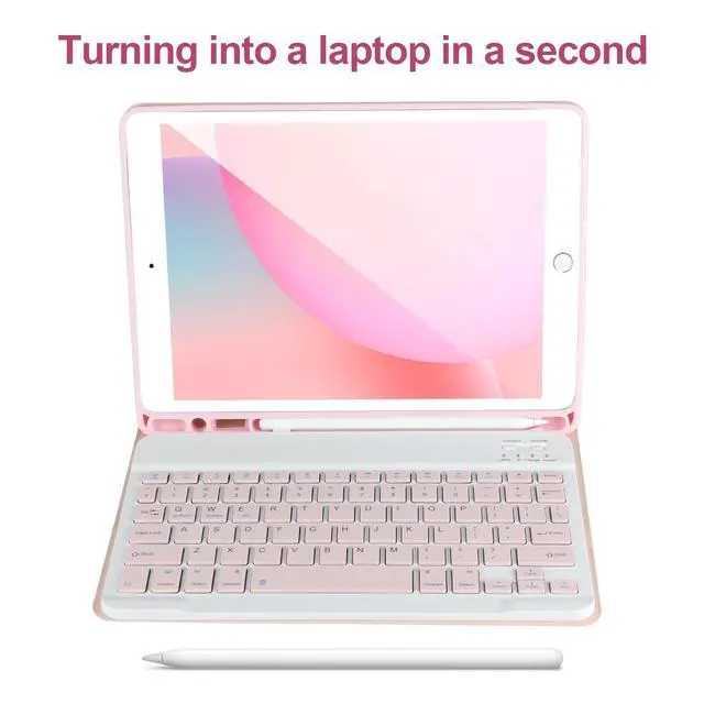 Keyboard Case for iPad 9/8/7th Gen, 10.2 inch, Detachable Bluetooth ...