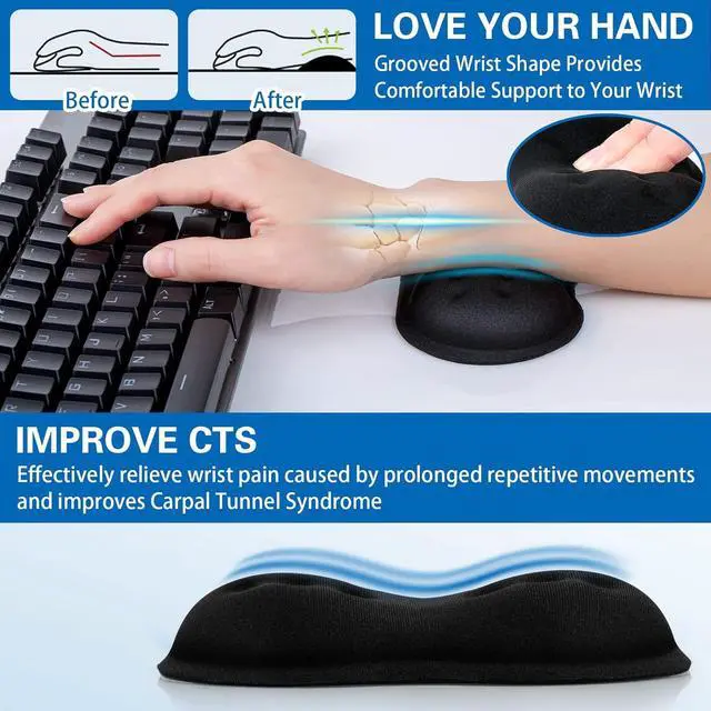 2 Pack Mouse Wrist Rest Support, Canjoy Memory Foam Mouse Wrist Rest ...