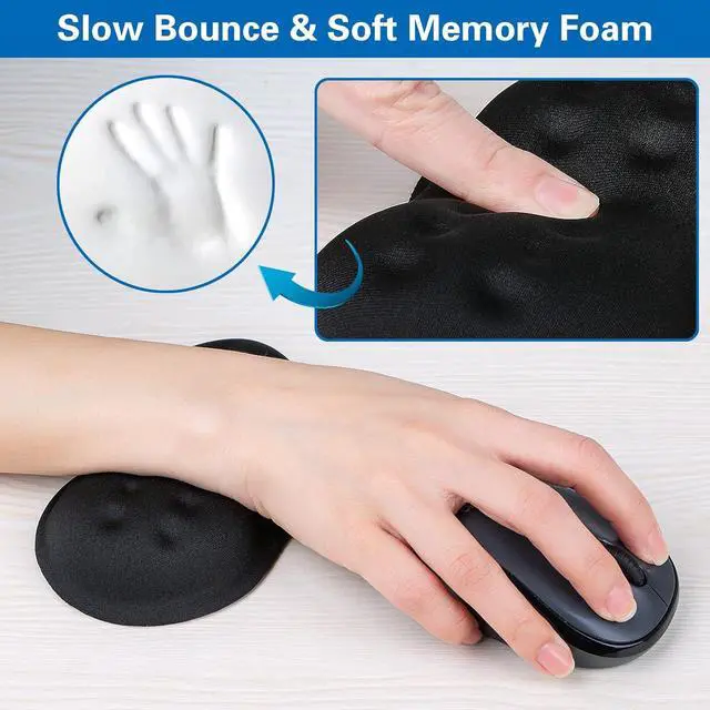 2 Pack Mouse Wrist Rest Support, Canjoy Memory Foam Mouse Wrist Rest ...