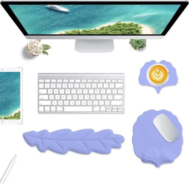 Keyboard Wrist Rest and Mouse Pad with Wrist Support Set, Ergonomic ...