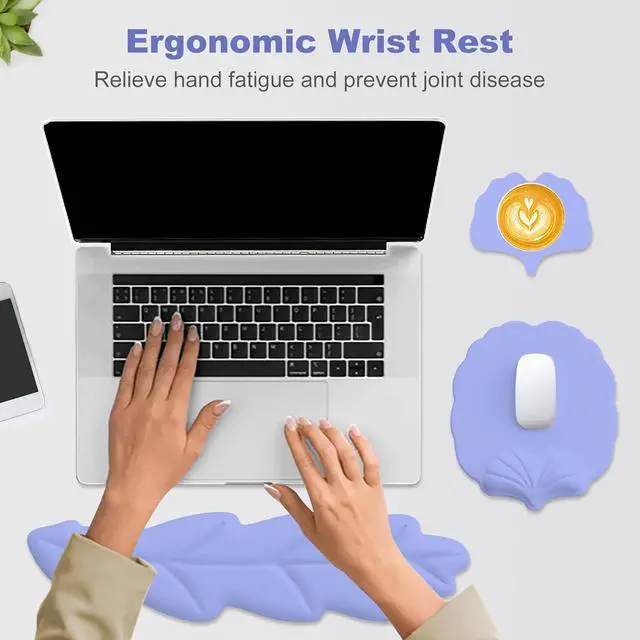 Keyboard Wrist Rest and Mouse Pad with Wrist Support Set, Ergonomic ...