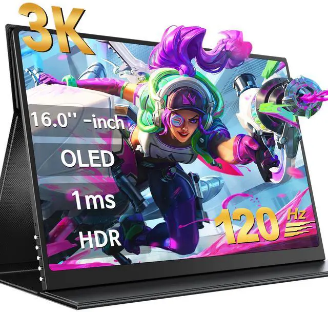 Newsoul OLED Portable Monitor 16" 120Hz 3K 2880x1800 0.1ms Portable ...