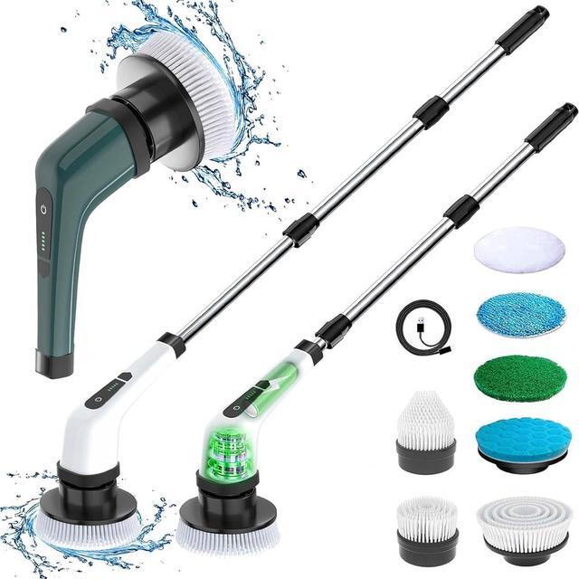 MGLSDeet Electric Spin Scrubber Rechargeable Portable Electric Bathroom Cleaning Brush 7 Replaceable Cleaning Brush Heads for Kitchen Tile Sink Window Floor Tub Grout Newegg