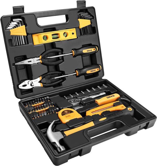 DEKOPRO 65 Pieces Tool Set General Household Hand Tool Kit with Storage Case Plastic ToolBox Newegg