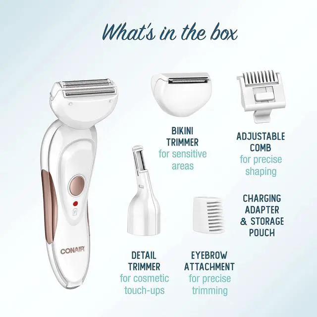 Conair All-In-1 Body and Facial Hair Removal for Women, Cordless ...