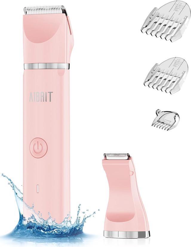 Electric Bikini Trimmer for Women 2 in 1 Electric Lady Clipper Pubic Hair Groomer Painless Hair Removal Razor Body Shaver Portable Ladies Shaver W