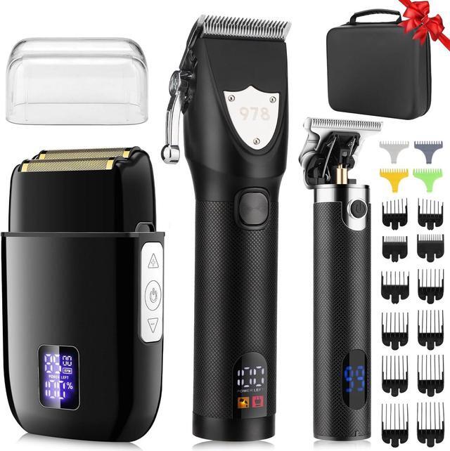 Suttik Professional Hair Clippers Trimmer Shaver Set for Men Electric Razor Foil Shavers Beard Trimmer for Men Combo Set of 3 Barber Kit Hair Cutting Kit with Travel Case Black Newegg