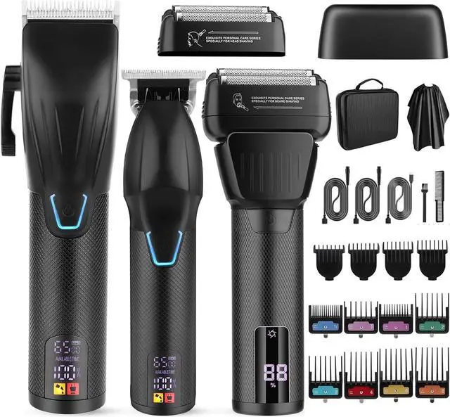 Suttik Professional Hair Clippers for Men Cordless Beard Trimmer Electric Shavers for Men Mens Hair Clippers and Trimmer Set Hair Cutting Kit for