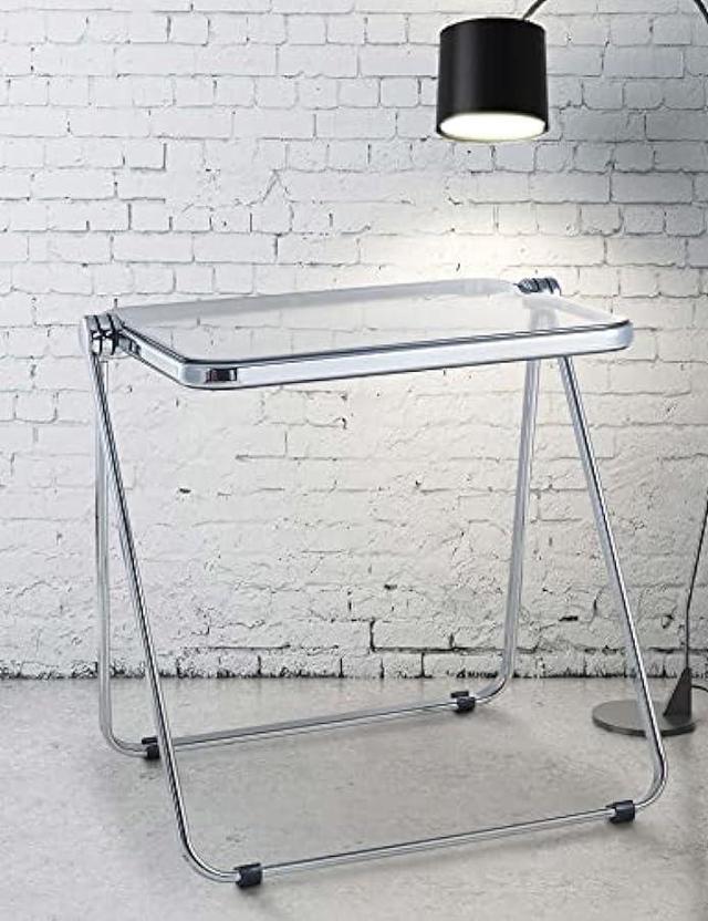 KAIHAOWIN Folding TV Tray Table Clear Acrylic Foldable Table No Assembly Required Tiny Desk for Home Office Side Table Small Computer Desk for Small Spaces Newegg