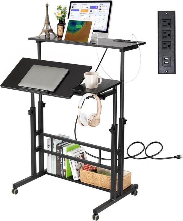 Small adjustable desk on wheels store