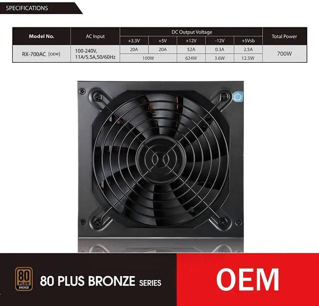 Raidmax Case PSU Combo - Infinita i801 Black ATX Mid Tower PC Case with ...