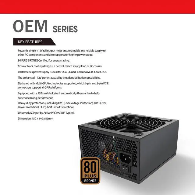 Raidmax Case PSU Combo - Infinita i801 Black ATX Mid Tower PC Case with ...