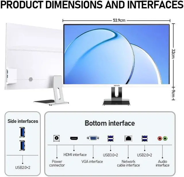 SUEVERY - All-in-One Gaming desktop computer PC - 23.8" FHD Display ...
