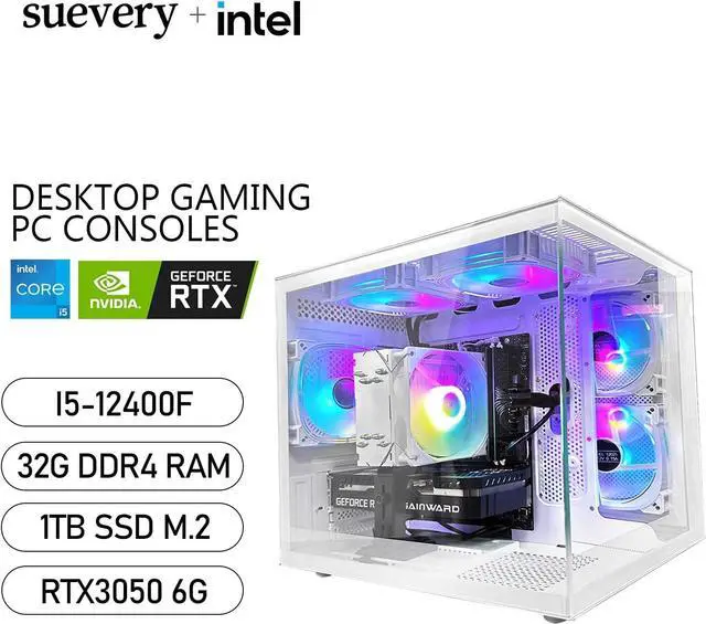 SUEVERY Gaming Desktop PC SUV900W4 Intel 12th Gen I5-12400F (12 Threads ...