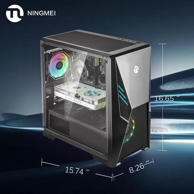 Ningmei Gaming PC Desktop AMD Ryzen 5 5500 (6 Core Up to 4.2GHz) 16GB ...