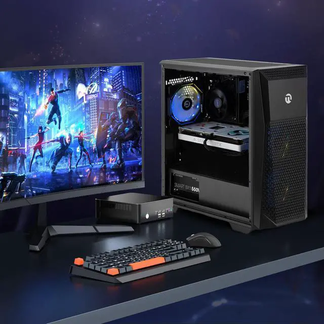Ningmei Gaming PC Desktop AMD Ryzen 7 5700G 4.6GHz CPU, 6RGB Fans,AMD ...