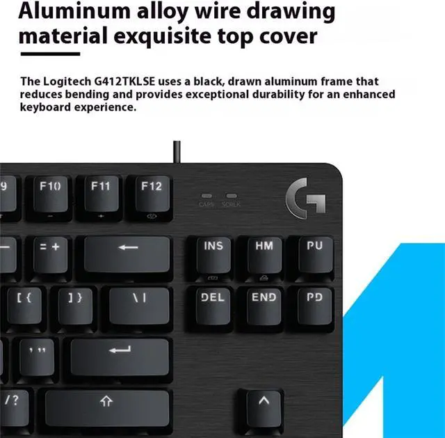 Logitech G412 TKL SE Mechanical Gaming Keyboard - Compact Backlit Keyboard with Flick Mechanical ...