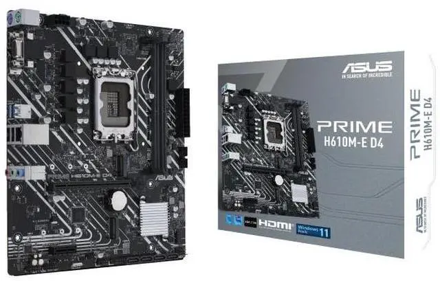 ASUS PRIME H610M-E D4 Intel H610 (LGA 1700) micro ATX motherboard PCIe ...