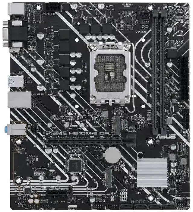 ASUS PRIME H610M-E D4 Intel H610 (LGA 1700) micro ATX motherboard PCIe ...