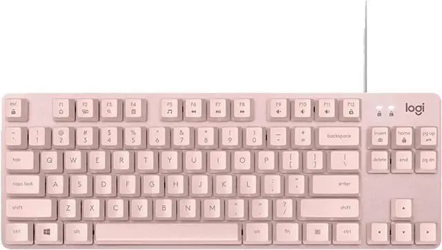 Logitech K835 TKL pink MECHANICAL Wired Mechanical Gaming Keyboard, Curved Keycaps, 84-Key ...
