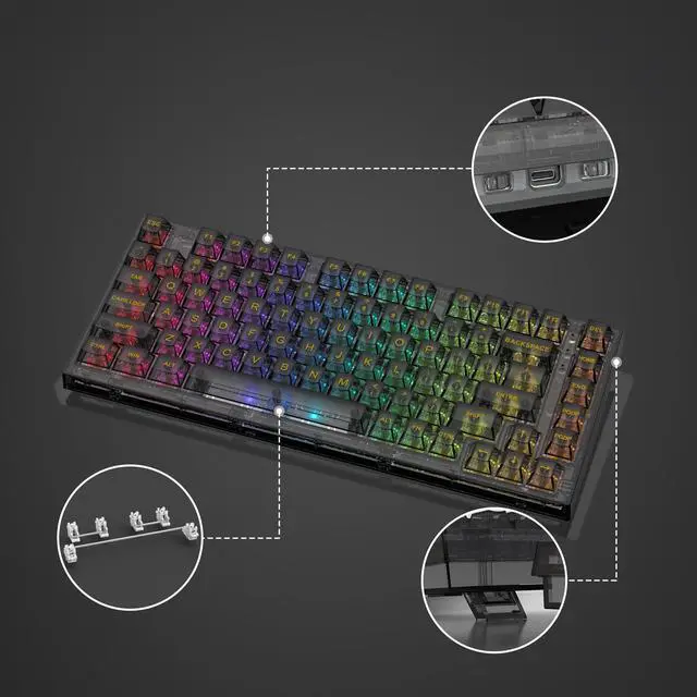 Womier S-K75 75% Custom Keyboard - Transparent Gaming Keyboard, Hot ...