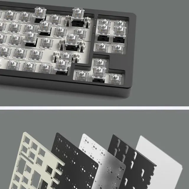 Womier S-K71 68% aluminum three-mode washer blue mechanical keyboard Gray - Newegg.com