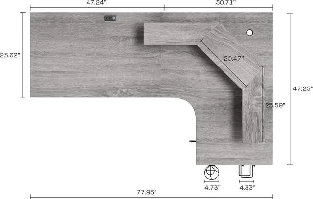 DAR CORE Computer Gaming L-Desk with Power, Gray/Black - Newegg.com