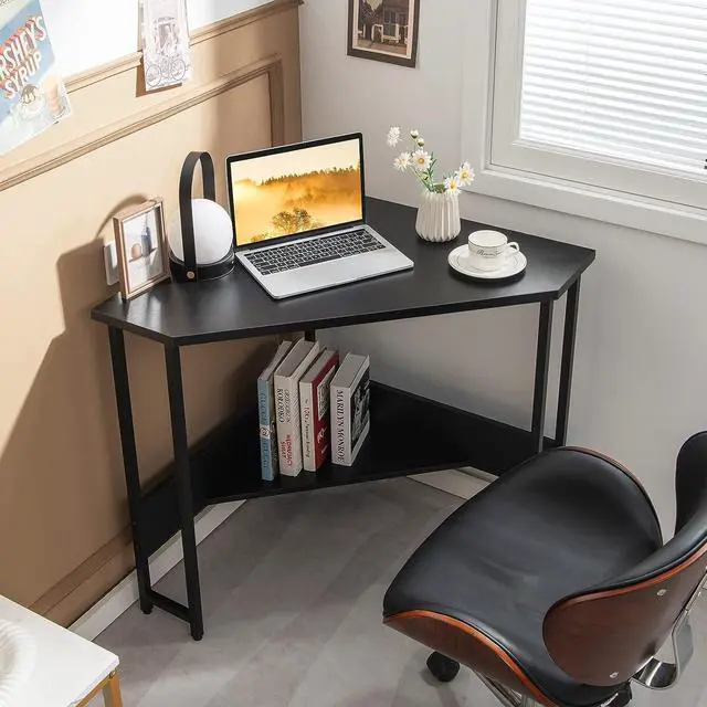Small Corner Computer Desk Black