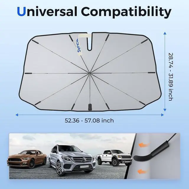 Syncwire Car Windshield Sunshade Umbrella - Enhanced Vinyl Coating for ...