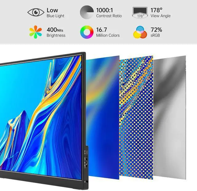 VILVA OLED Portable Monitor for Laptop - 13.3 1080P FHD Display USB-C ...