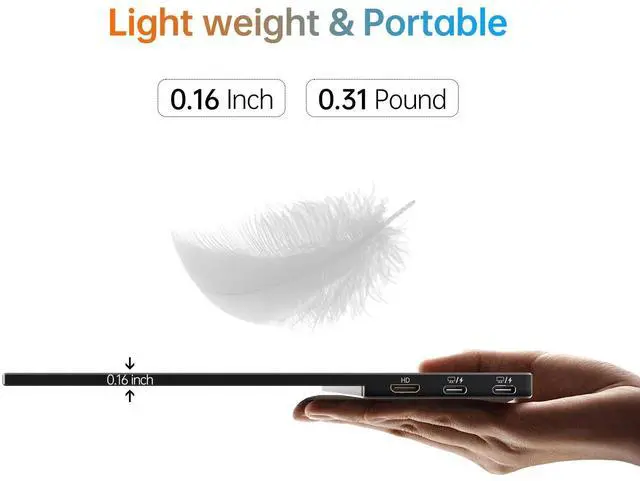 VILVA OLED Portable Monitor for Laptop - 13.3 1080P FHD Display USB-C ...