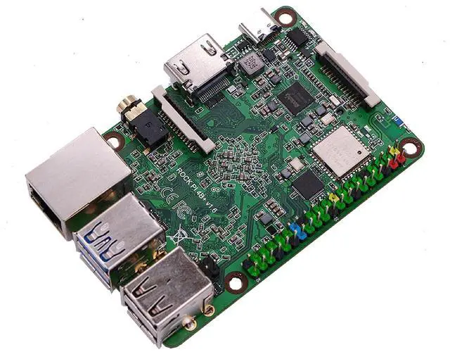 Rock Pi 4 Plus Rockchip RK3399(OP1) Single Board Computer LPDDR4 4GB with WiFi 5 and Bluetooth 5 ...