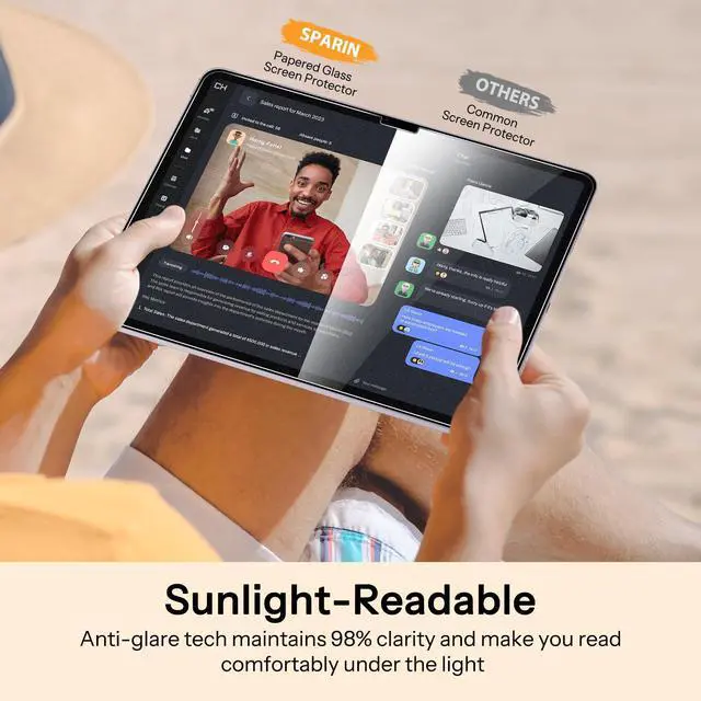 SPARIN Paper Glass Screen Protector for iPad Air 13 Inch M3 2025 & M2 ...