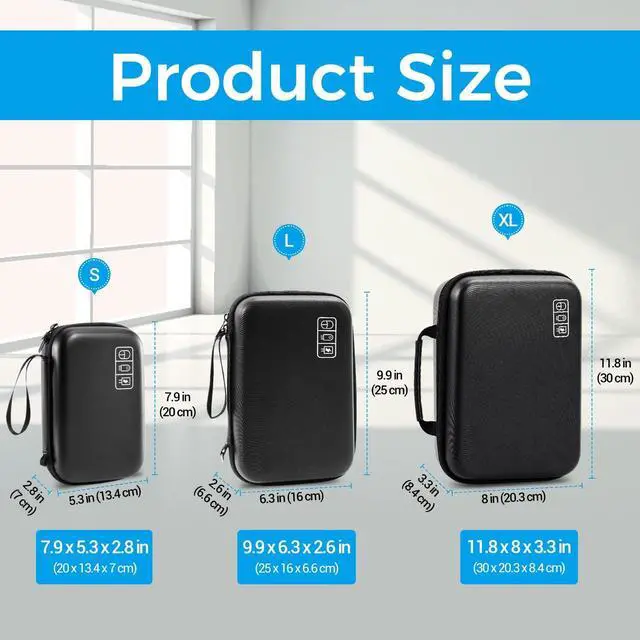 ProCase Hard Travel Electronic Organizer Case for MacBook Power Adapter ...