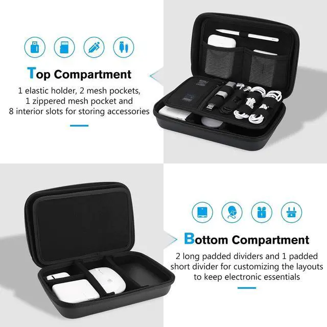 ProCase Hard Travel Electronic Organizer Case for MacBook Power Adapter ...