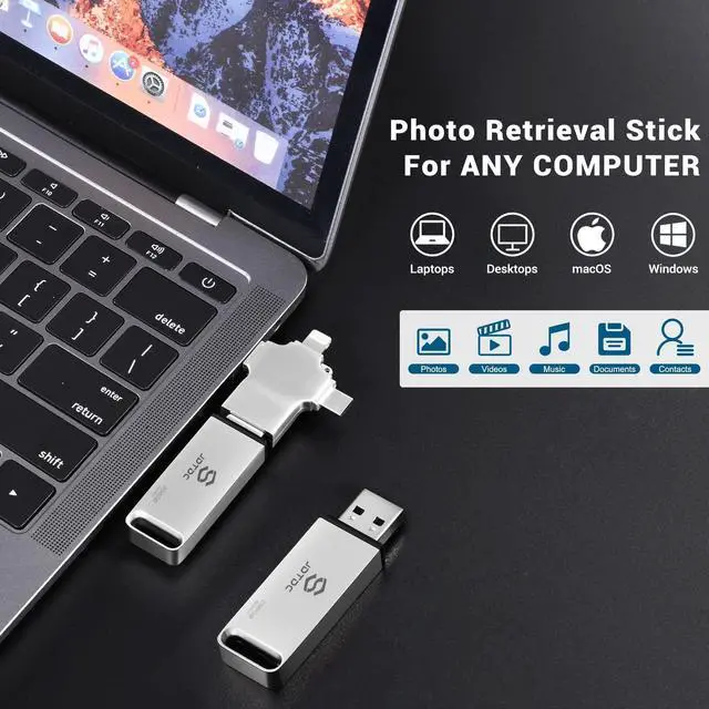 Photo Stick 128GB Universal Photo & Video Backup iPhone-15-Flash-Drive ...