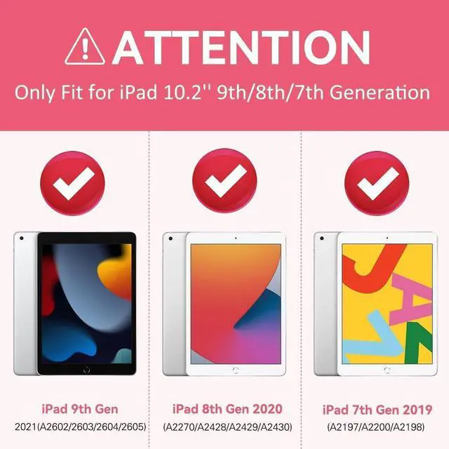 BMOUO Case for iPad 9th 8th 7th Generation (10.2 inch, 2021/2020/2019 ...