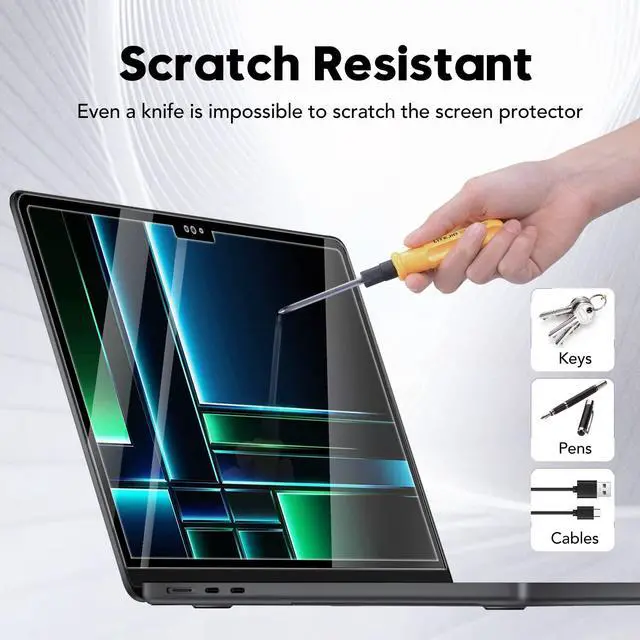 Tempered Glass Laptop Screen Protector for MacBook Pro 16 Inch (M3 Pro ...