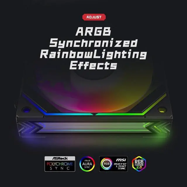 RUIX J1 120mm ARGB PWM Case Fan 3-Pack, Tool-Free Snap-On Connection ...