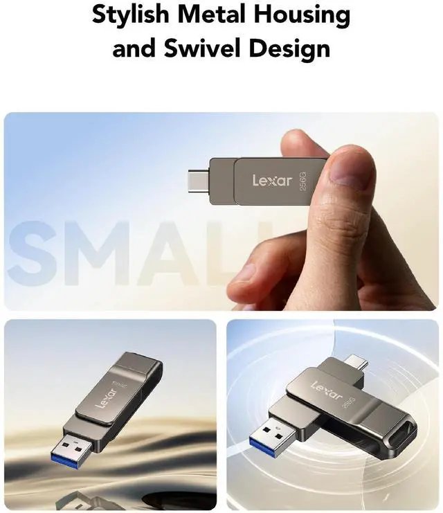Lexar D40E 256GB Dual USB 3.2 Gen 1 Type-C Jump Drive, USB-C Flash ...
